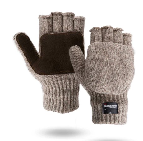 Ragg Wool Flip-top Thinsulate™ Insulated Mittens